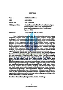 ANALISIS PEMANFAATAN FITUR-FITUR MEDIA SOSIAL INSTAGRAM MELALUI UNGGAHAN KONTEN DALAM MEMBANGUN ...